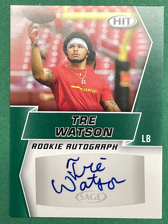 2019 Sage HIT Premier Draft Card - TRE WATSON Rookie Autograph RC Auto ...
