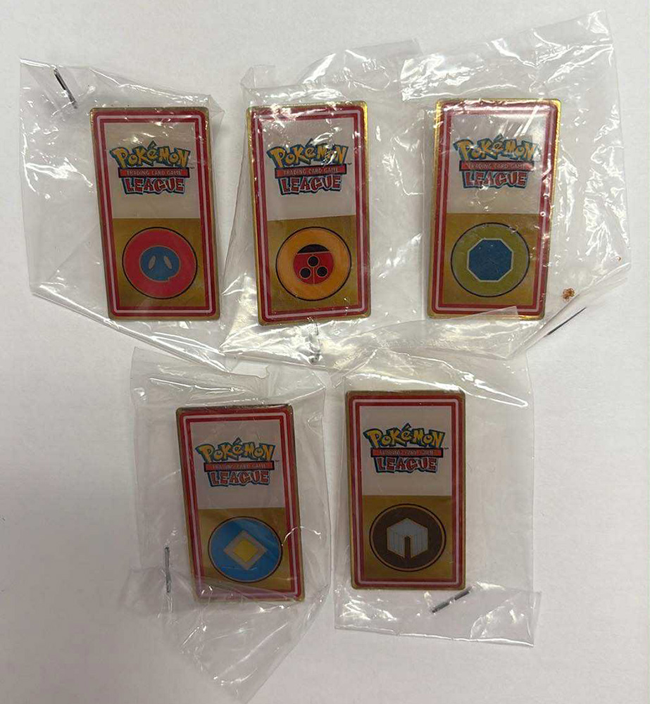 Lot of 5 Vintage WOTC Pokemon Johto League 2000s Gym Badge Pins [Zephyr ...