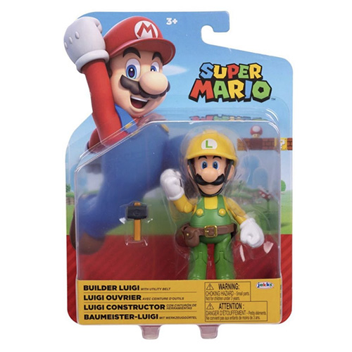 Jakks Pacific Toys - Super Mario Figure Pack - BUILDER LUIGI with ...