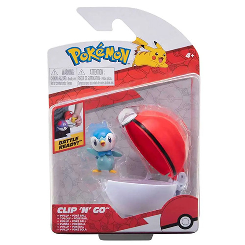 Jazwares - Pokemon Clip 'N' Go Poke Ball & Figure - PIPLUP w/ Poke Ball ...