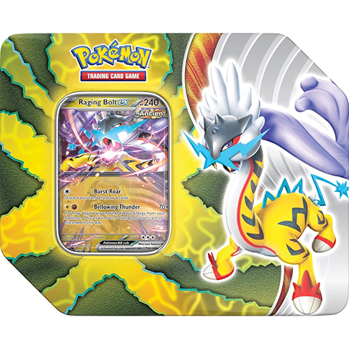 Pokemon 2024 Paradox Destinies Collectors Tin - RAGING BOLT EX [1 foil ...