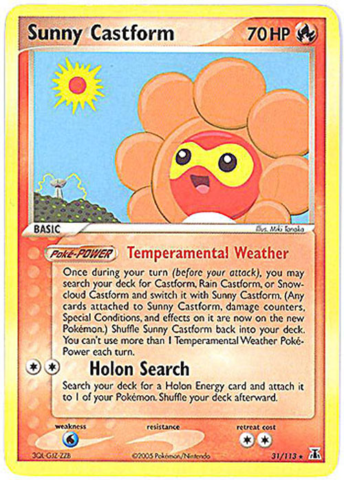 Pokemon Card - Delta Species 31/113 - SUNNY CASTFORM (rare): BBToyStore ...