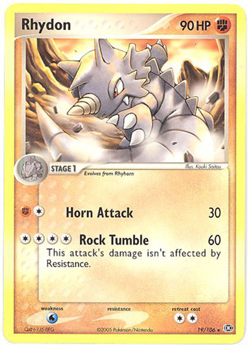 Pokemon Card - Emerald 19/106 - RHYDON (rare): BBToyStore.com - Toys ...