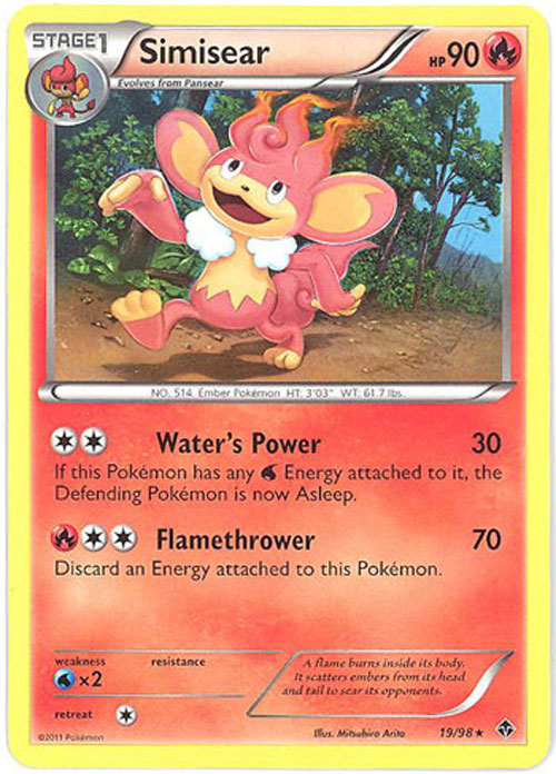 Pokemon Card - B&W: Emerging Powers 19/98 - SIMISEAR (rare): BBToyStore ...