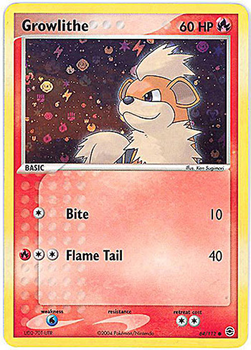Pokemon Growlithe Card
