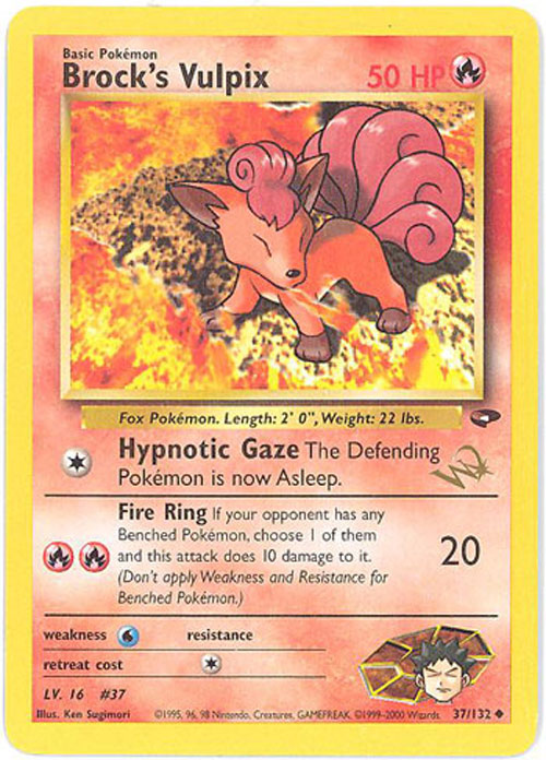 Pokemon Card - Gold Stamped W Promo #37/132 - BROCK'S VULPIX ...
