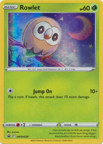 Pokemon Card - S&S Promo #SWSH220 - ROWLET (holo-foil): BBToyStore.com ...