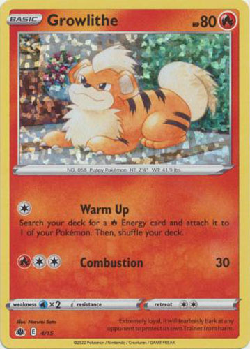 Pokemon Card - McDonalds 2022 Promo 4/15 - GROWLITHE (holo-foil ...