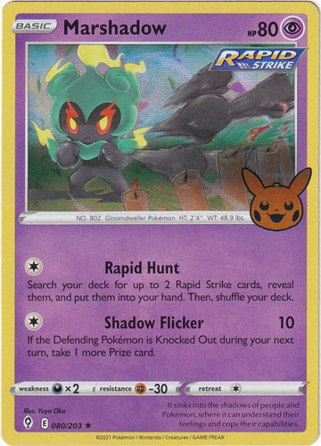 Pokemon Card - Trick or Trade BOOster Promo 080/203 - MARSHADOW (holo ...