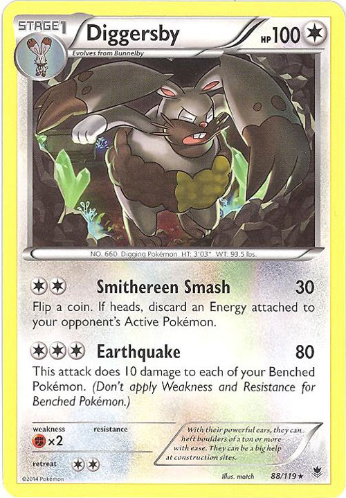 Pokemon Card - XY: Phantom Forces 88/119 - DIGGERSBY (rare): BBToyStore ...