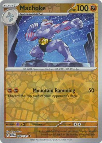 Pokemon Card - Scarlet & Violet 151 - 067/165 MACHOKE (REVERSE holo ...