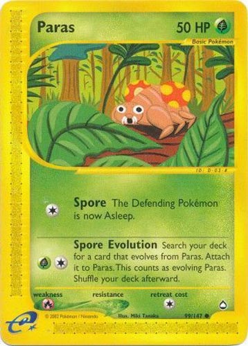 Pokemon Card - Aquapolis 99/147 - PARAS (common): BBToyStore.com - Toys ...