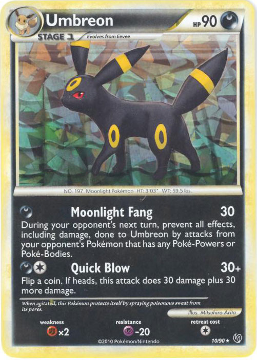 Pokemon Card - HS: Undaunted 10/90 - UMBREON (shattered holo-foil promo ...