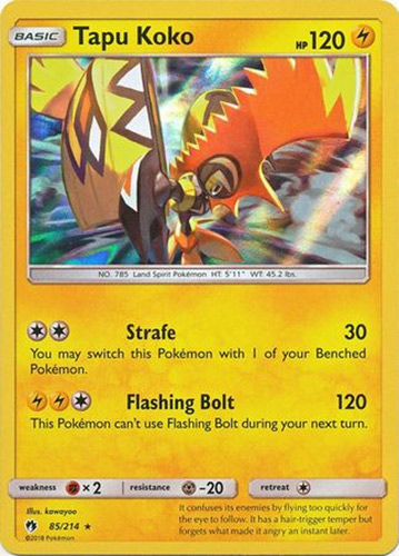 Pokemon Card - S&M: Lost Thunder 85/214 - TAPU KOKO (holo-foil ...