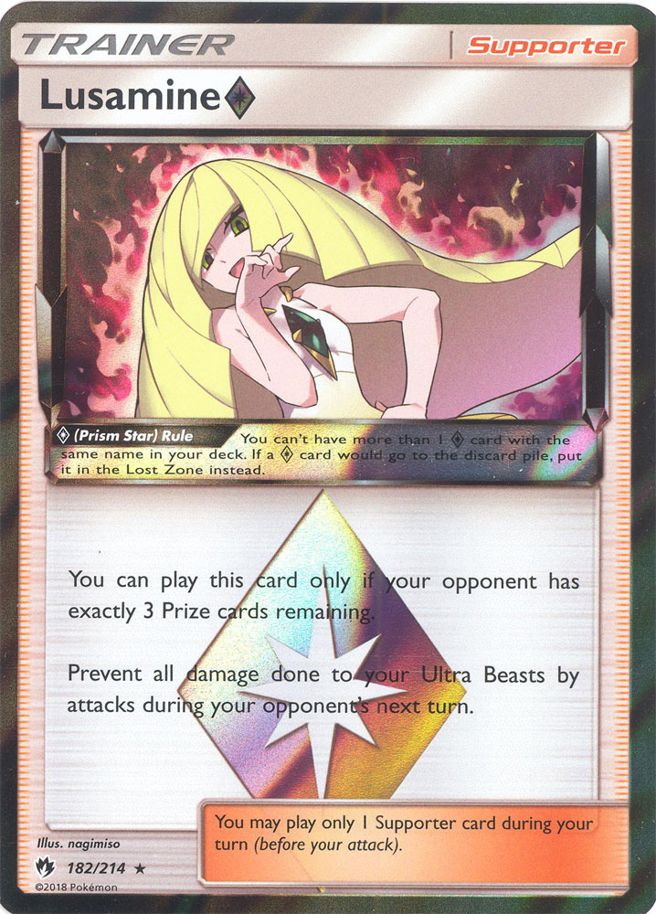 Pokemon Card - S&M: Lost Thunder 182/214 - LUSAMINE (holo-foil ...