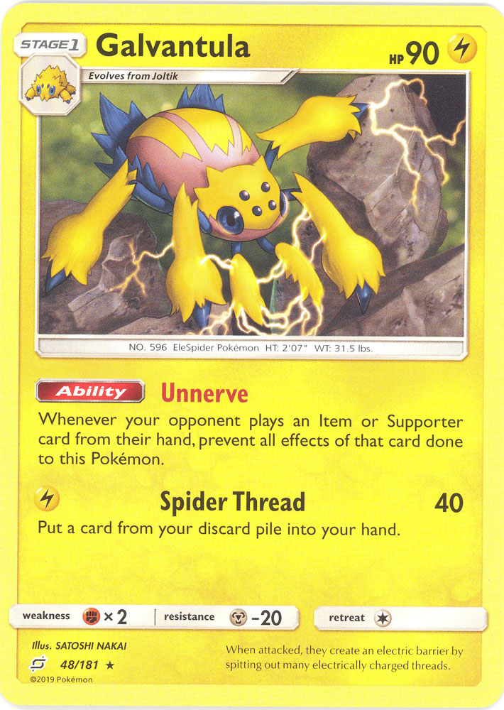Pokemon Card - S&M: Team Up 48/181 - GALVANTULA (rare): BBToyStore.com ...