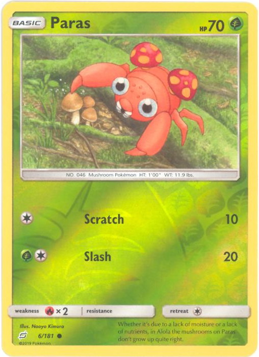 Pokemon Card - S&M: Team Up 6/181 - PARAS (reverse holo): BBToyStore ...