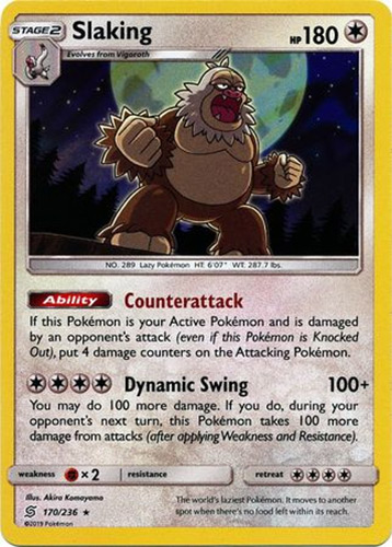 Pokemon Card - S&M: Unified Minds 170/236 - SLAKING (holo-foil ...