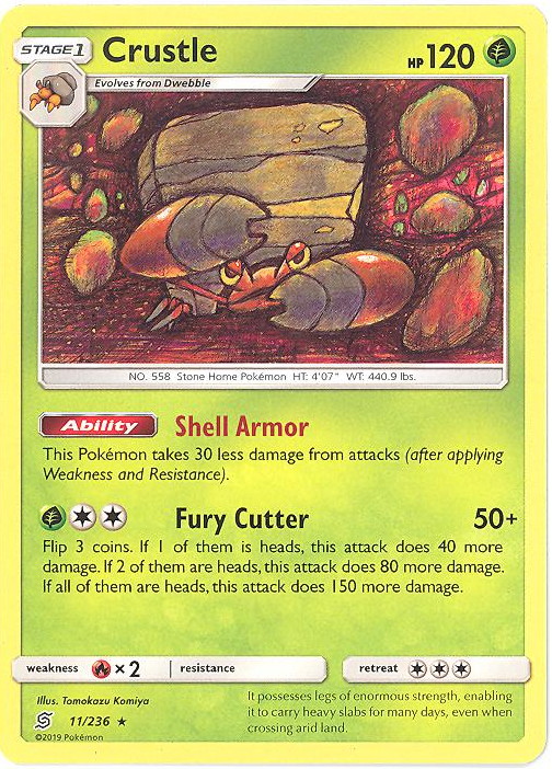 Pokemon Card - S&M: Unified Minds 11/236 - CRUSTLE (rare): BBToyStore ...
