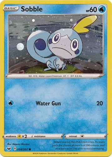 Pokemon Card - Sword & Shield 054/202 - SOBBLE (COSMOS holo-foil promo ...