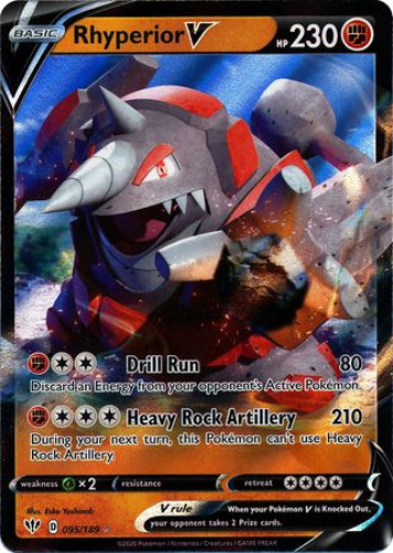 Pokemon Card - S&S: Darkness Ablaze 095/189 - RHYPERIOR V (ultra rare ...