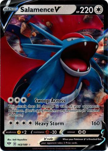 Pokemon Card - S&S: Darkness Ablaze 143/189 - SALAMENCE V (ultra rare ...