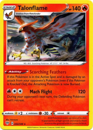 Pokemon Card - S&S: Darkness Ablaze 032/189 - TALONFLAME (rare ...