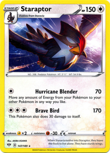 Pokemon Card - S&S: Darkness Ablaze 147/189 - STARAPTOR (rare ...