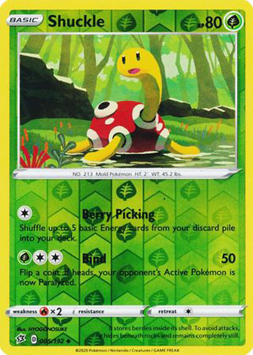 Pokemon Card - S&S: Rebel Clash 005/192 - SHUCKLE (reverse holo ...