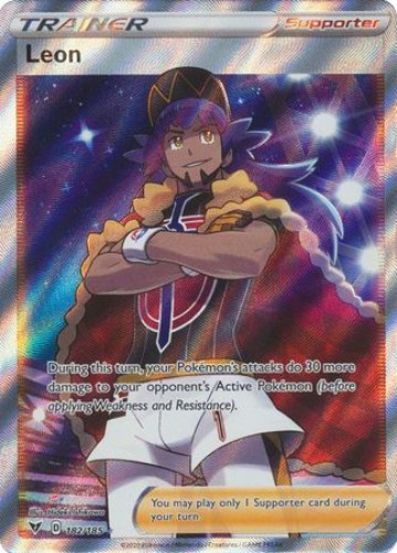 Pokemon Card - S&S: Vivid Voltage 182/185 - LEON (Full Art) (ultra rare ...