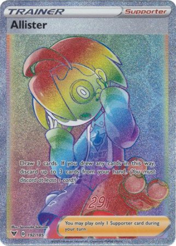 Pokemon Card - S&S: Vivid Voltage 192/185 - ALLISTER (secret rare holo ...