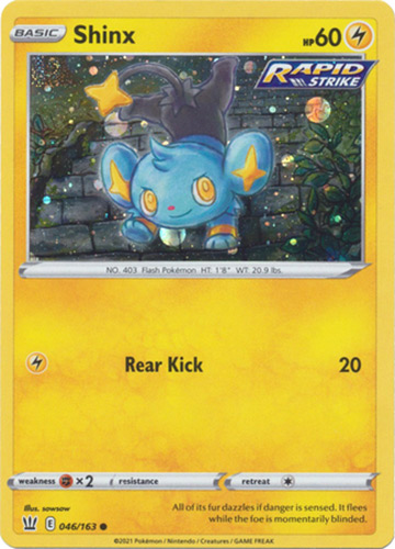 Pokemon Card - S&S: Battle Styles 046/163 - SHINX (holo-foil promo ...