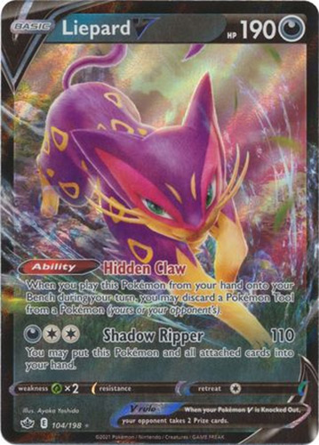Pokemon Card - S&S: Chilling Reign 104/198 - LIEPARD V (holo-foil ...