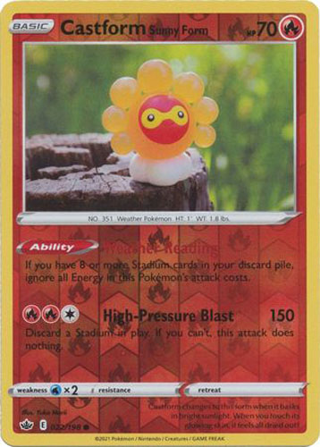 Pokemon Card - S&S: Chilling Reign 022/198 - CASTFORM SUNNY FORM ...