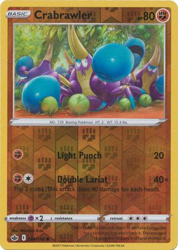 Pokemon Card - S&S: Chilling Reign 084/198 - CRABRAWLER (reverse holo ...