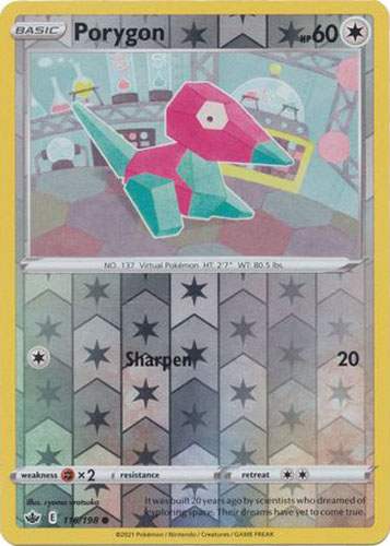 Pokemon Card - Chilling Reign 116/198 - PORYGON (REVERSE holo-foil): BBToyStore.com - Toys ...