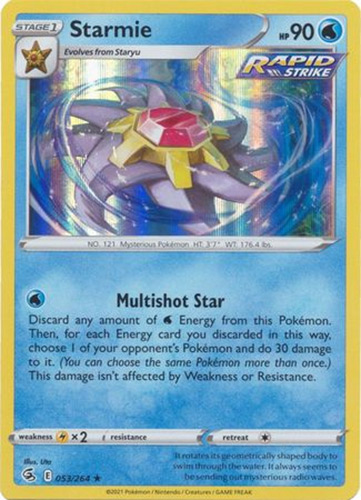 Pokemon Card - S&S: Fusion Strike 053/264 - STARMIE (holo-foil ...