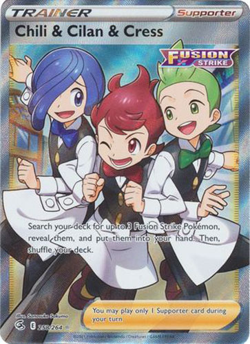 Pokemon Card - S&S: Fusion Strike 258/264 - CHILI & CILAN & CRESS (holo ...