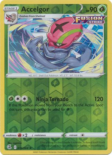 Pokemon Card - S&S: Fusion Strike 014/264 - ACCELGOR (reverse holo ...