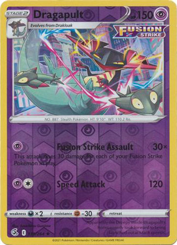 Pokemon Card - S&S: Fusion Strike 130/264 - DRAGAPULT (reverse holo): BBToyStore.com - Toys ...