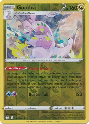 Pokemon Card - S&S: Fusion Strike 197/264 - GOODRA (reverse holo ...