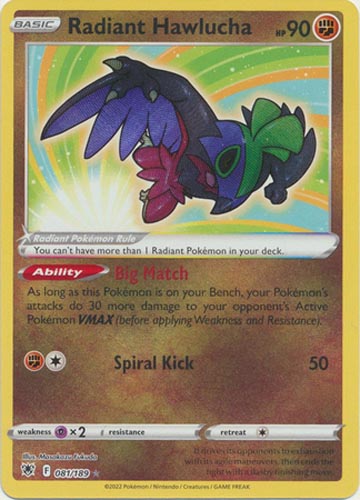 Pokemon Card - S&S: Astral Radiance 081/189 - RADIANT HAWLUCHA (holo ...