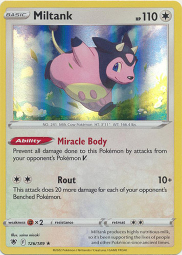 Pokemon Card - S&S: Astral Radiance 126/189 - MILTANK (holo-foil ...