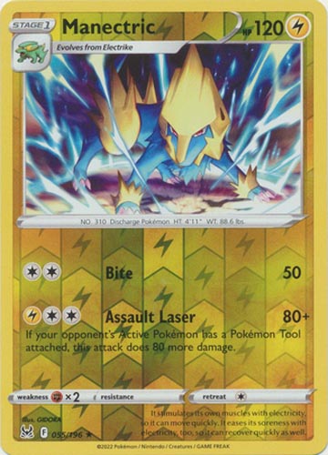 Pokemon Card - S&S: Lost Origin 055/196 - MANECTRIC (reverse holo ...