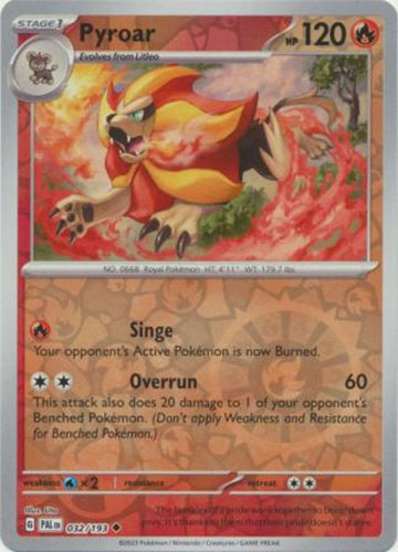 Pokemon Card - Scarlet & Violet: Paldea Evolved 032/193 - PYROAR ...