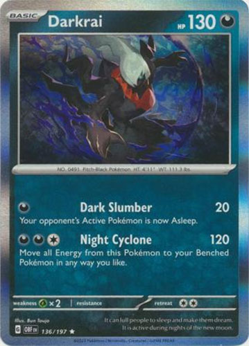 Pokemon Card - S&V: Obsidian Flames 136/197 - DARKRAI (holo-foil): BBToyStore.com - Toys, Plush ...
