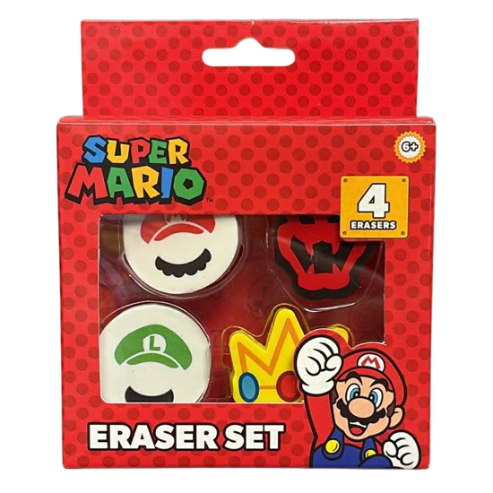 Innovative Designs - Super Mario 4-PACK ERASER SET: BBToyStore.com ...