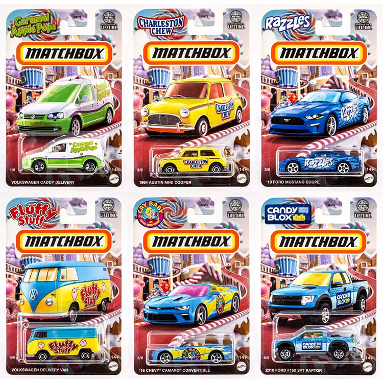 Mattel - Matchbox 2024 Candy Series - SET OF 6 [Razzles, Cry Baby ...