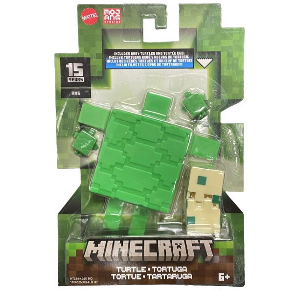 Mattel Minecraft Action Figure - TURTLE [Includes Baby Turtles & Egg ...