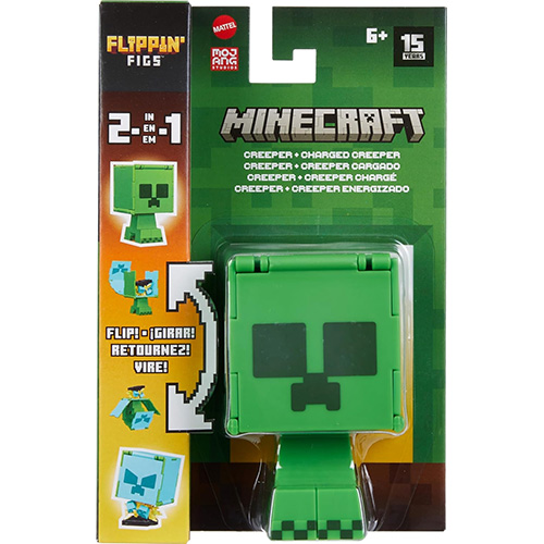 Mattel - Minecraft Flippin' Figs - CREEPER & CHARGED CREEPER [4 inch ...